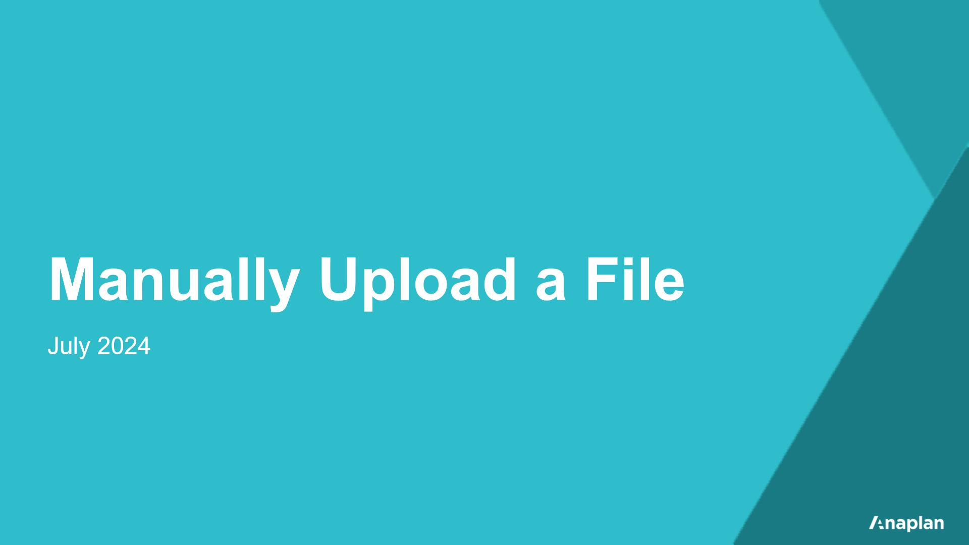Manually Upload a File
