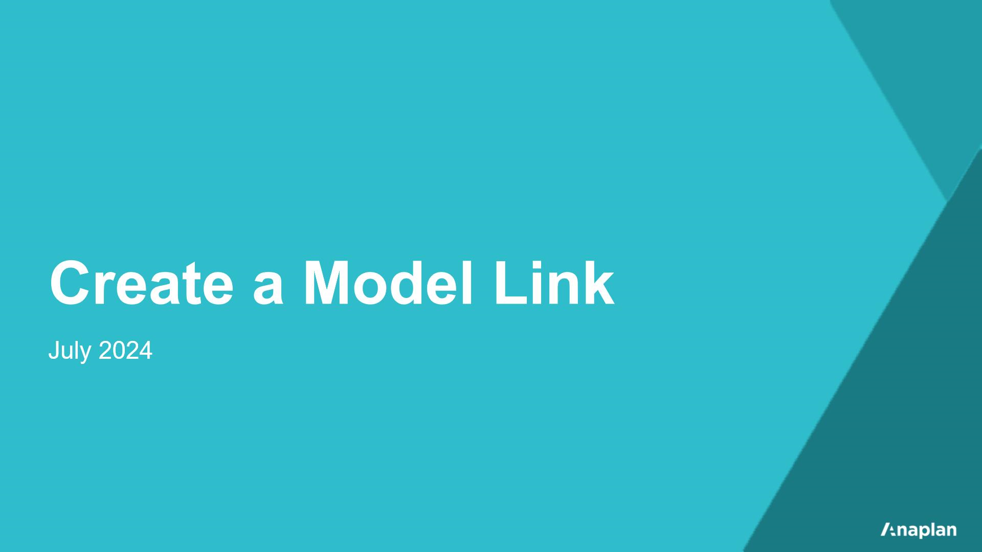Create a Model Link